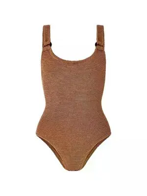 Hunza G Domino Ring-detail Swimsuit - Brown