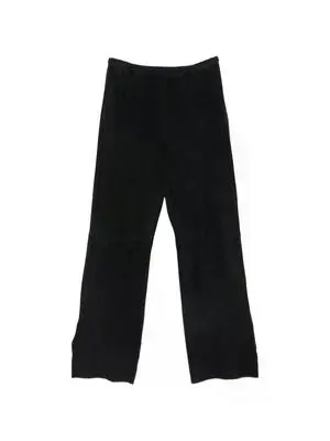 FORTE_FORTE Suede Wide-leg Trousers - Black
