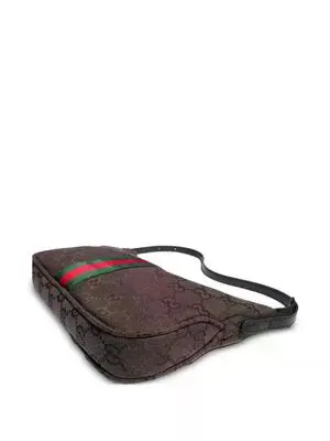 Gucci Small Lunetta Shoulder Bag With Signature Web Stripe - Brown