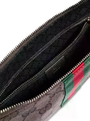 Gucci Small Lunetta Shoulder Bag With Signature Web Stripe - Brown