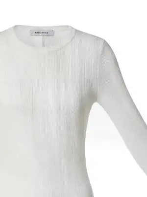 Rick Owens Ribbed Knit Long Sleeve T-shirt - White