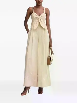 TWINSET Bow-detail Embroidered Jumpsuit - Neutrals