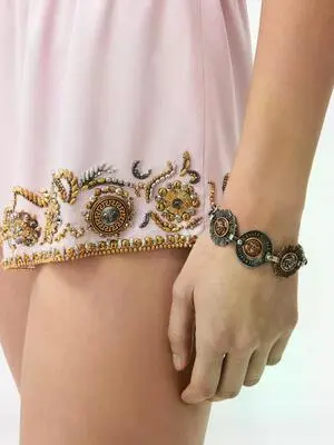 Versace Embroidered Silk Cady Satin Shorts