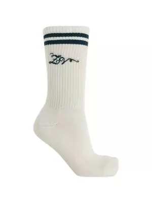 Zadig&Voltaire Logo Embroidered Striped Socks - Neutrals