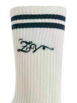 Zadig&Voltaire Logo Embroidered Striped Socks
