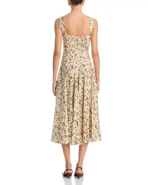 Aqua Floral Midi Dress