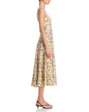 Aqua Floral Midi Dress