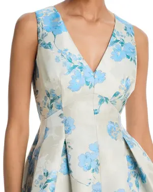 Eliza J Floral V-neck High-low Dress