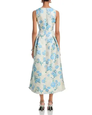 Eliza J Floral V-neck High-low Dress
