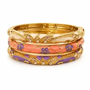 NUVV COLLECTION Pastel Enamel Bangles - Yellow