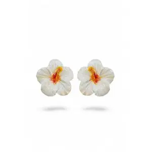 SUNSET MAGIC STUDIO Aloha Hibiscus Earrings - White