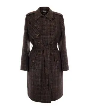 Liu Jo Wool-blend Check Coat - Camel Check