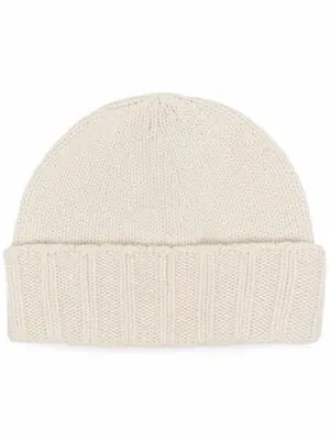 DRUMOHR Cashmere Beanie Hat - White
