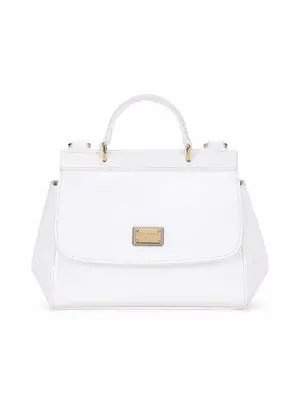 Dolce & Gabbana Mini Sicily Bag In Patent Leather - White