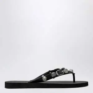 Balenciaga Cagole Studded Flip-flops - Blcksilver