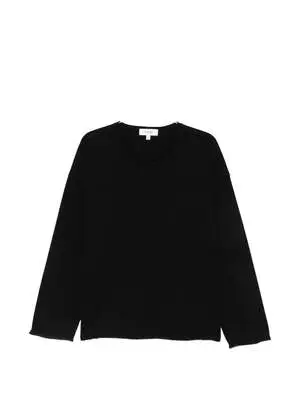 FOUND Crewneck Long-sleeve T-shirt In 100% Cotton - Nero