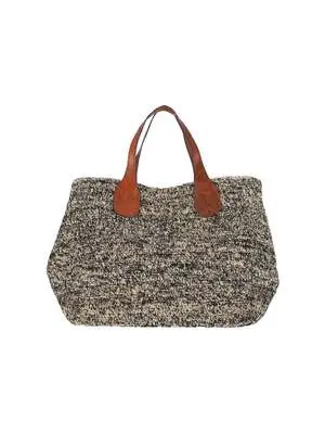 IBELIV Raphia & Cow Leather Shoulder Bag - Multicolor