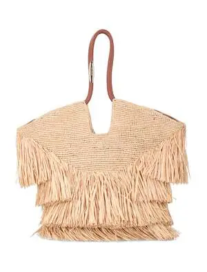 Zimmermann Goldentime Raffia Handbag With Fringed Detail
