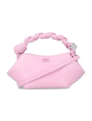 GANNI GANNI Mini Braided Top Handle Bag With Gold Dice Charm Rosa
