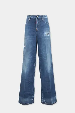 Dsquared2 Medium Wash Baggy Jeans - Blue