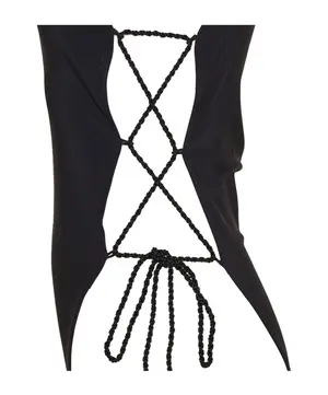 Alaïa Squareneck Tassel-tie Swimsuit