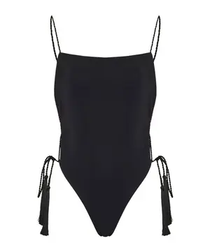 Alaïa Squareneck Tassel-tie Swimsuit - No