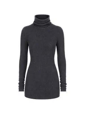 Rick Owens Ribbed Knit Turtle-neck Sweater