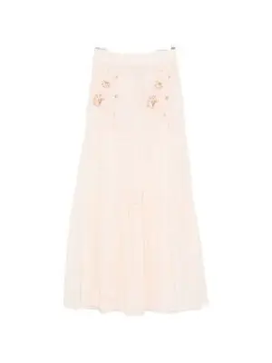 ERMANO SCERVINO Ermanno Scervino Floral Embroidered Tiered Skirt - Multicolor