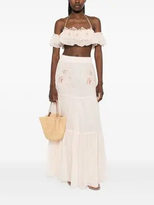 ERMANO SCERVINO Ermanno Scervino Floral Embroidered Tiered Skirt