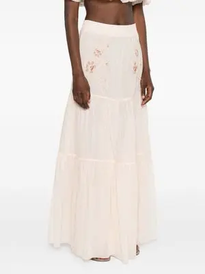 ERMANO SCERVINO Ermanno Scervino Floral Embroidered Tiered Skirt
