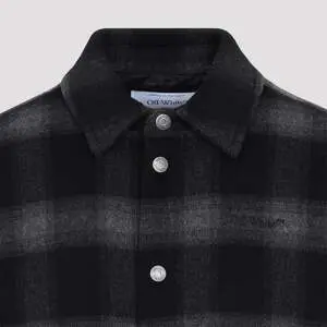 Off-White Lbl Flannel Wool Padded Overshirt Coat