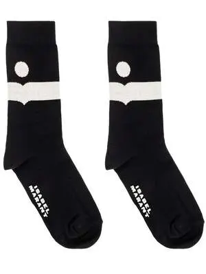 Isabel Marant Étoile Nesson Mid-length Socks With Logo - Black