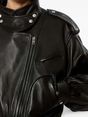 Isabel Marant Étoile Farza Lamb Leather Jacket - Black