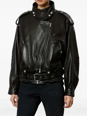 Isabel Marant Étoile Farza Lamb Leather Jacket - Black