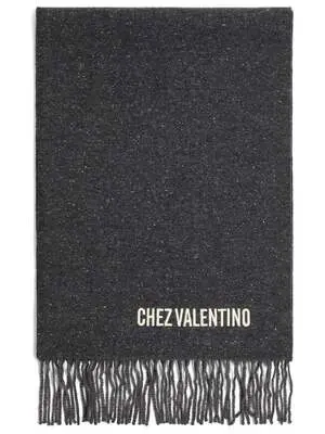 Valentino Garavani Wool Scarf With Vlogo Embroidery