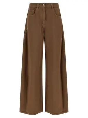 Brunello Cucinelli Garment-dyed Trousers - Brown
