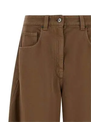 Brunello Cucinelli Wide-leg Garment-dyed Cotton Canvas Trousers