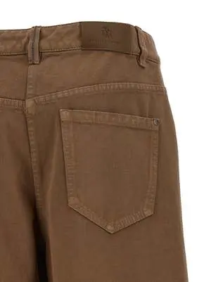 Brunello Cucinelli Wide-leg Garment-dyed Cotton Canvas Trousers