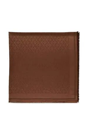 Valentino Garavani Toute La V Wool And Silk Shawl - Brown