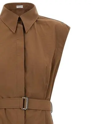 Brunello Cucinelli Chemisier Dress - Brown