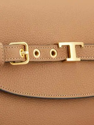 TOD'S T Timeless Mini Leather Shoulder Bag - Brown