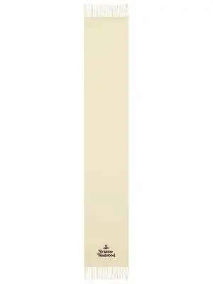 VIVIENNE WESTWOOD Embroidered Wool Scarf - White