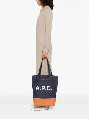 A.p.c. Axel Tote Bag In Japanese Denim And Leather