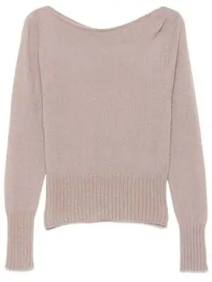 TOM FORD Long Sleeve Boat Neck Knit With Metal Plaque - Multicolor