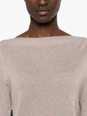 TOM FORD Long Sleeve Boat Neck Knit With Metal Plaque - Multicolor