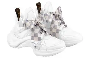 LOUIS VUITTON Archlight 1.0 Sneakers With Plaid Ribbon Detailing - White/beige/grey