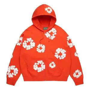 DENIM TEARS Cotton Wreath Zip Hoodie - Dark Orange