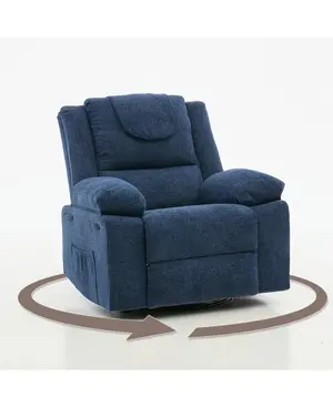HOMFAN Oversized Massage Rocker Recliner For Adults - Blue