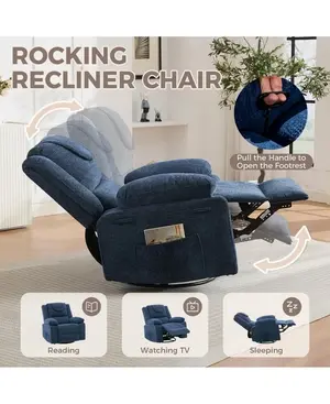 HOMFAN Oversized Massage Rocker Recliner For Adults