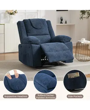 HOMFAN Oversized Massage Rocker Recliner For Adults
